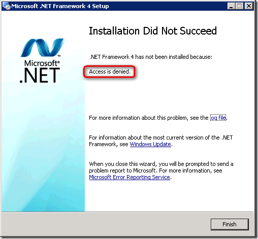 A Developer's Life: Microsoft .NET Framework 4 Installation Failure